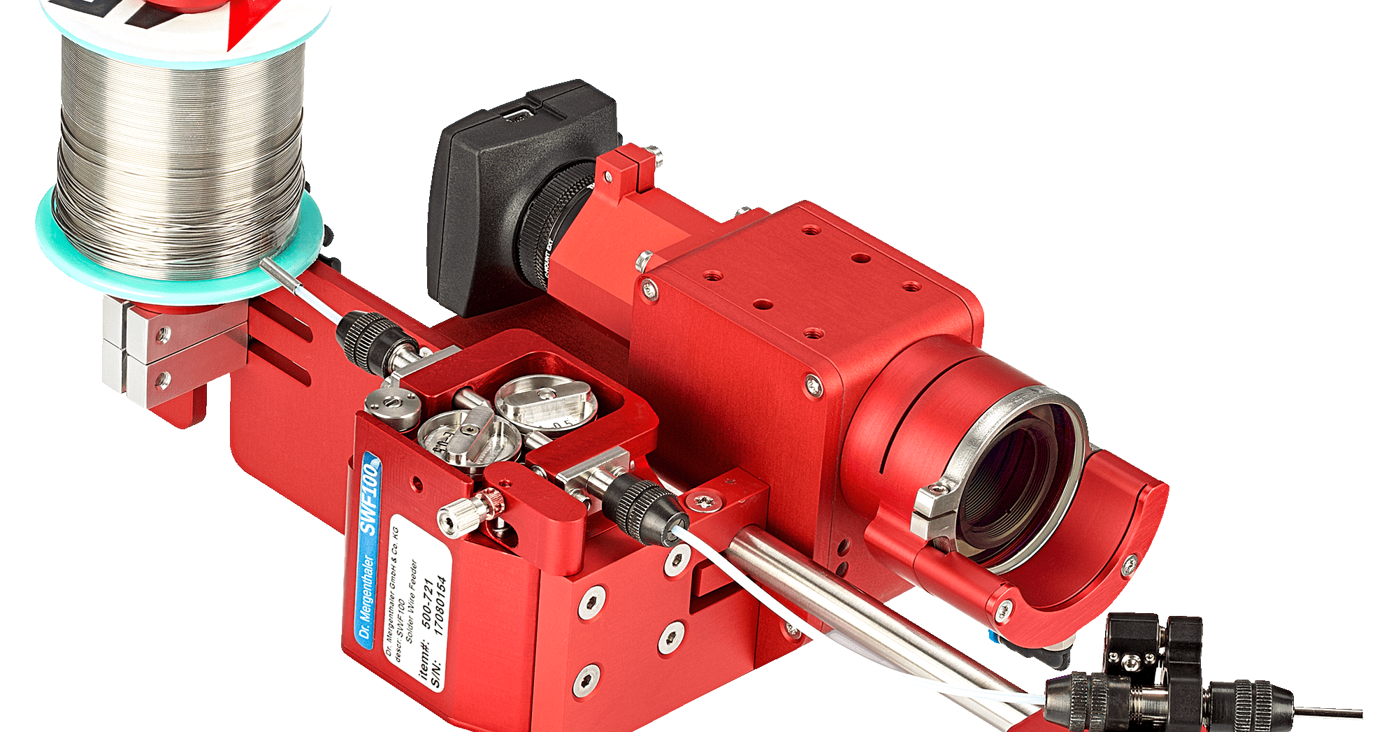 Laser process head for laser soldering with wire feeder and laser ...